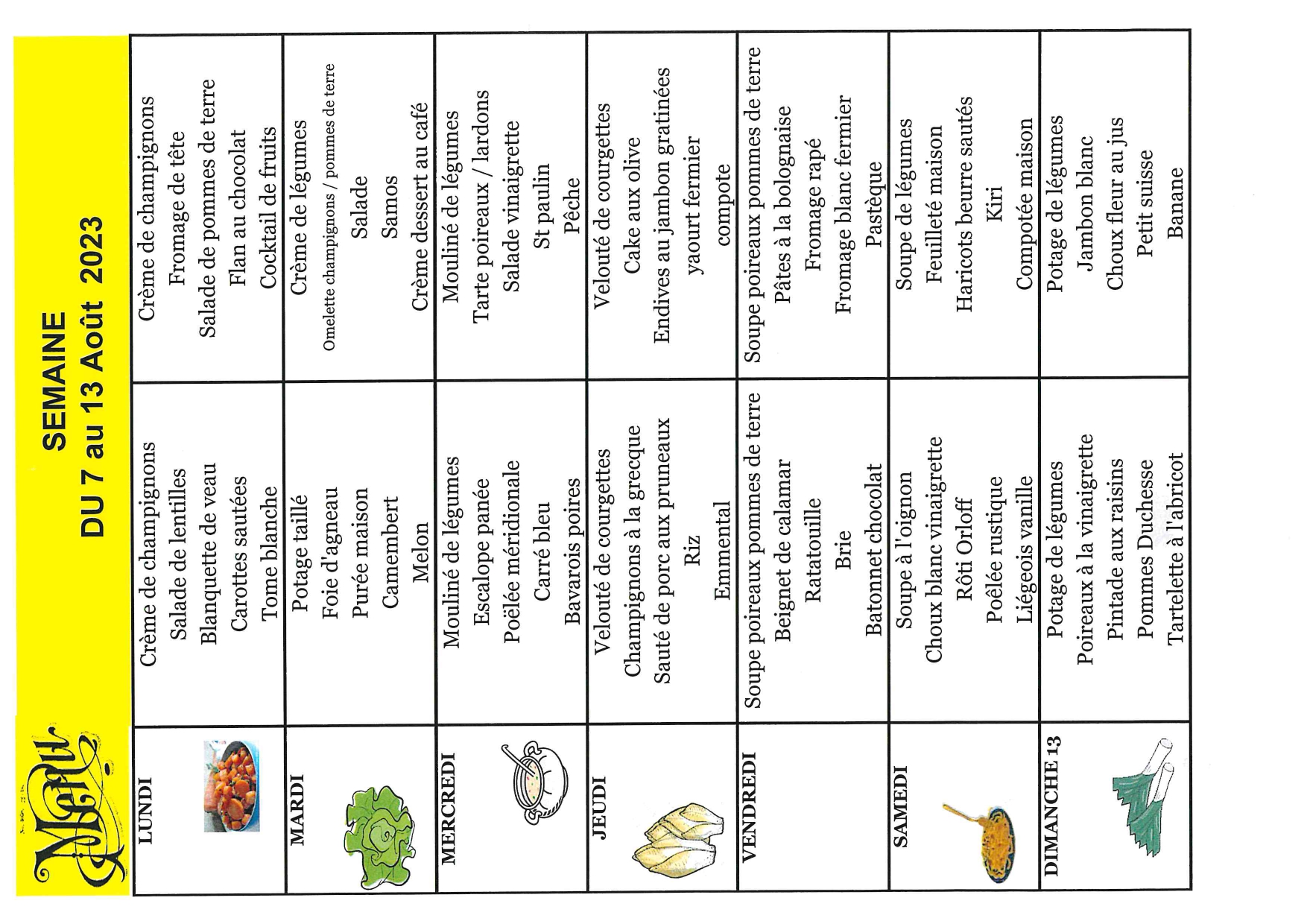 Voir les menus | EHPAD Les Consuls